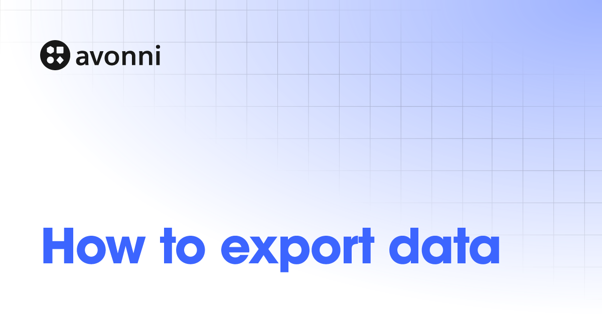 How to export data | Documentation Hub